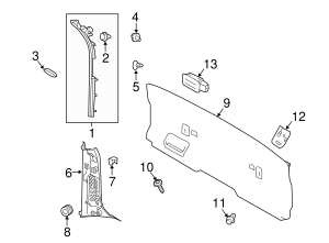 LR035841 - Body A-Pillar Trim Panel Clip 2013-2023 Land Rover ...