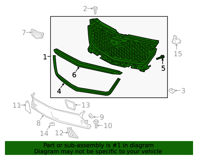 2020-2022 Cadillac XT6 Black Front Grille 84758559 | TascaParts.com