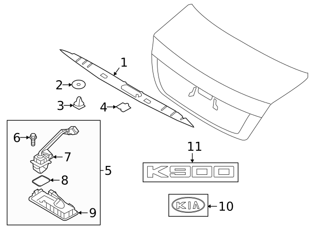 2019-2020 Kia K900 Trim Molding Pad 87314 D2000 | TascaParts.com