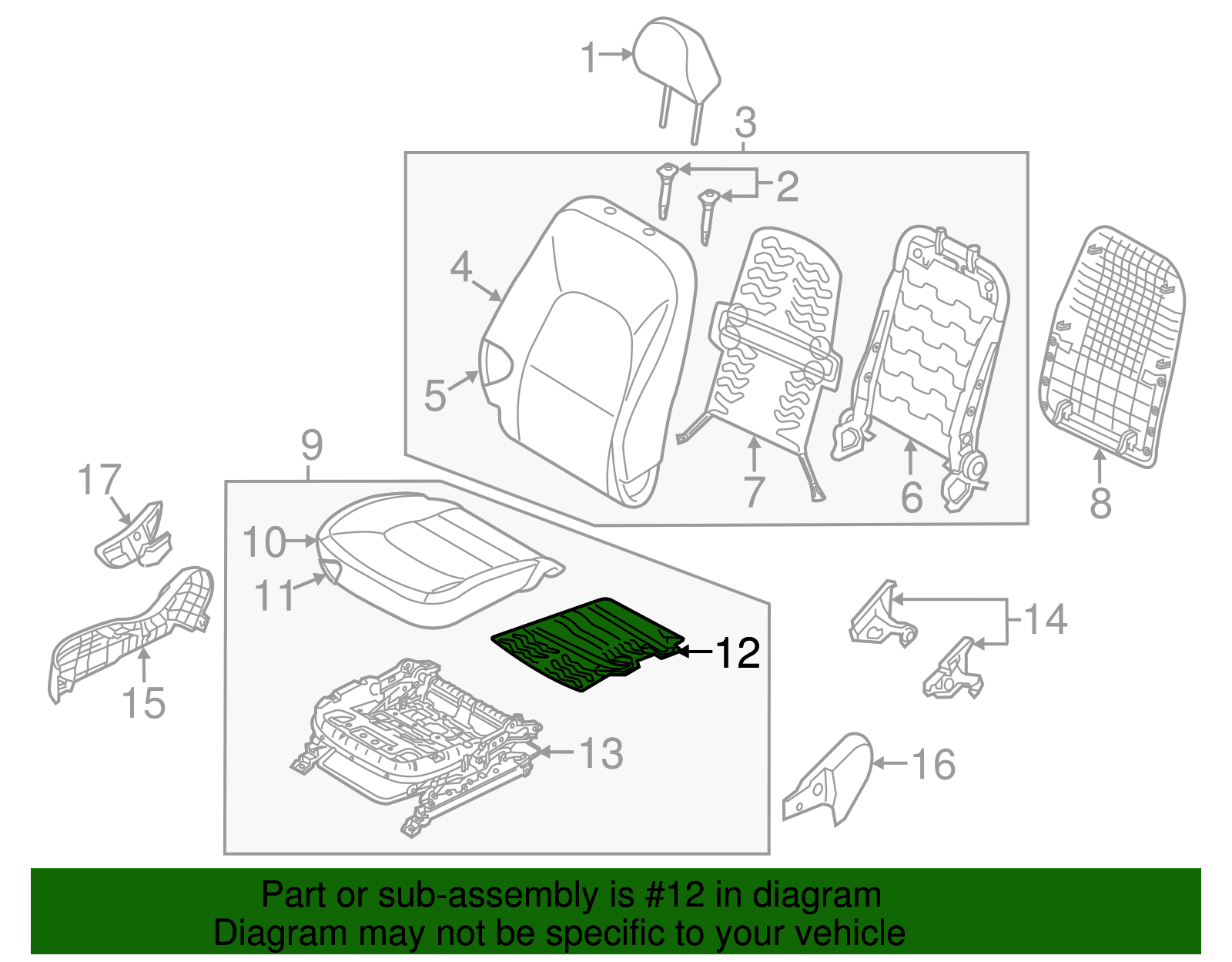 88280-1W010 - Seat Cushion Heater 2012-2017 Kia Rio | Kia.Parts Store