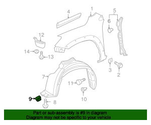 2000-2018 Toyota Fender Liner Clip 90467-05114 | OEM Parts Online