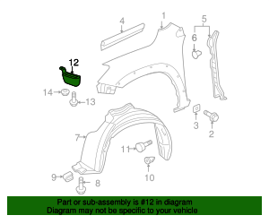 Genuine Toyota Splash Shield part# 53896-0R010 for 2006-2012 Toyota ...