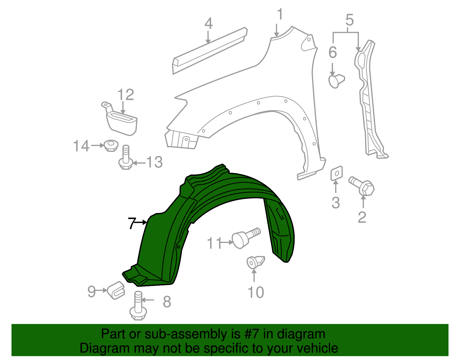 2006-2012 Toyota RAV4 Fender Liner - PASSENGER SIDE 53875-42074 ...
