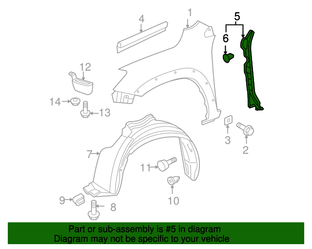 2006-2012 Toyota RAV4 Fender Protection Film 53827-0R010 | Toyota Parts ...