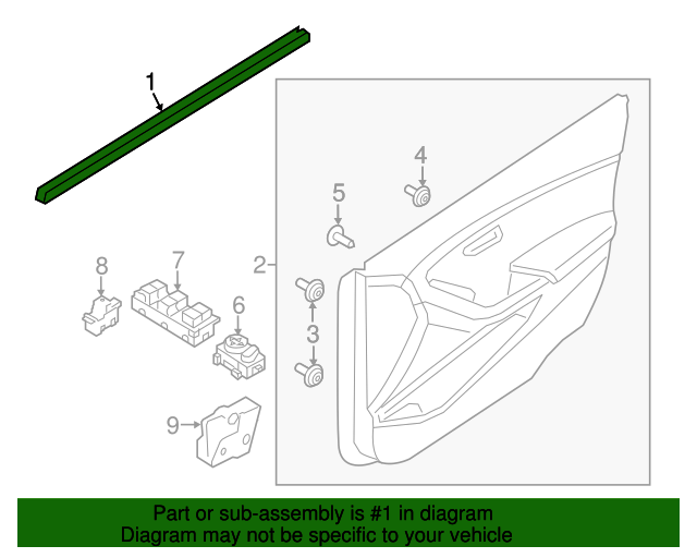 2018-2020 Hyundai Elantra GT Belt Weather-Strip 82231-G3000 | OEM Parts ...