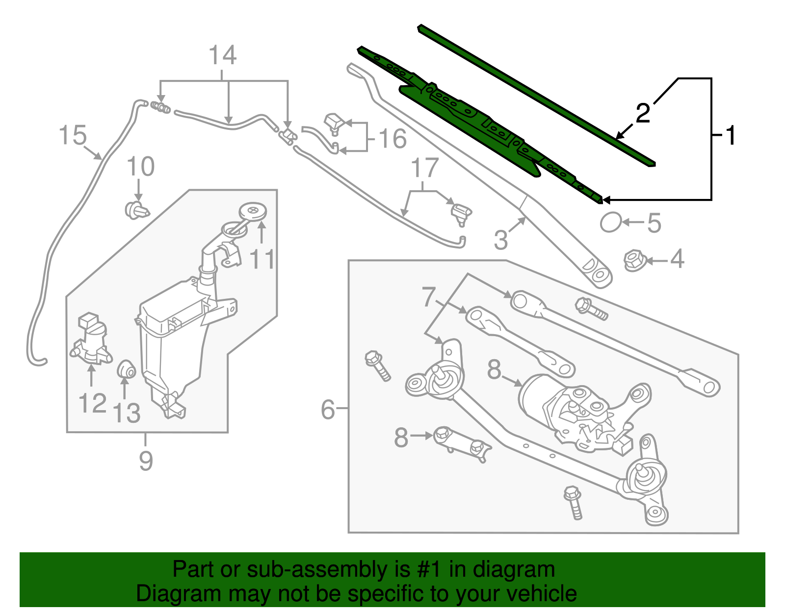 2011-2019 Nissan Versa Windshield Wiper Blade 28890-EL000 | Bill Kay ...