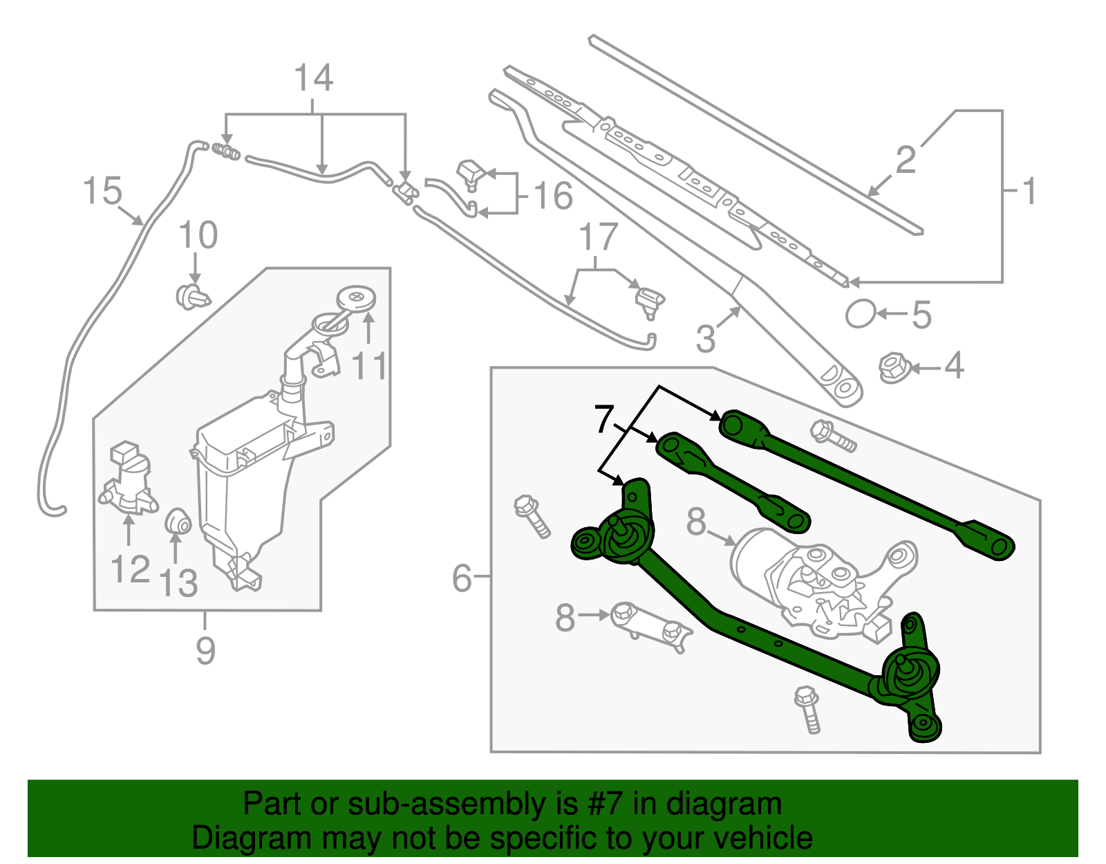 2012-2019 Nissan Versa Wiper Linkage 288401HB1A | Nissan Canada