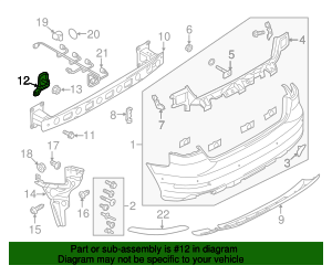 8V3-807-329-A - Bumper Impact Bar Bracket 2017-2018 Audi A3 Sportback e ...