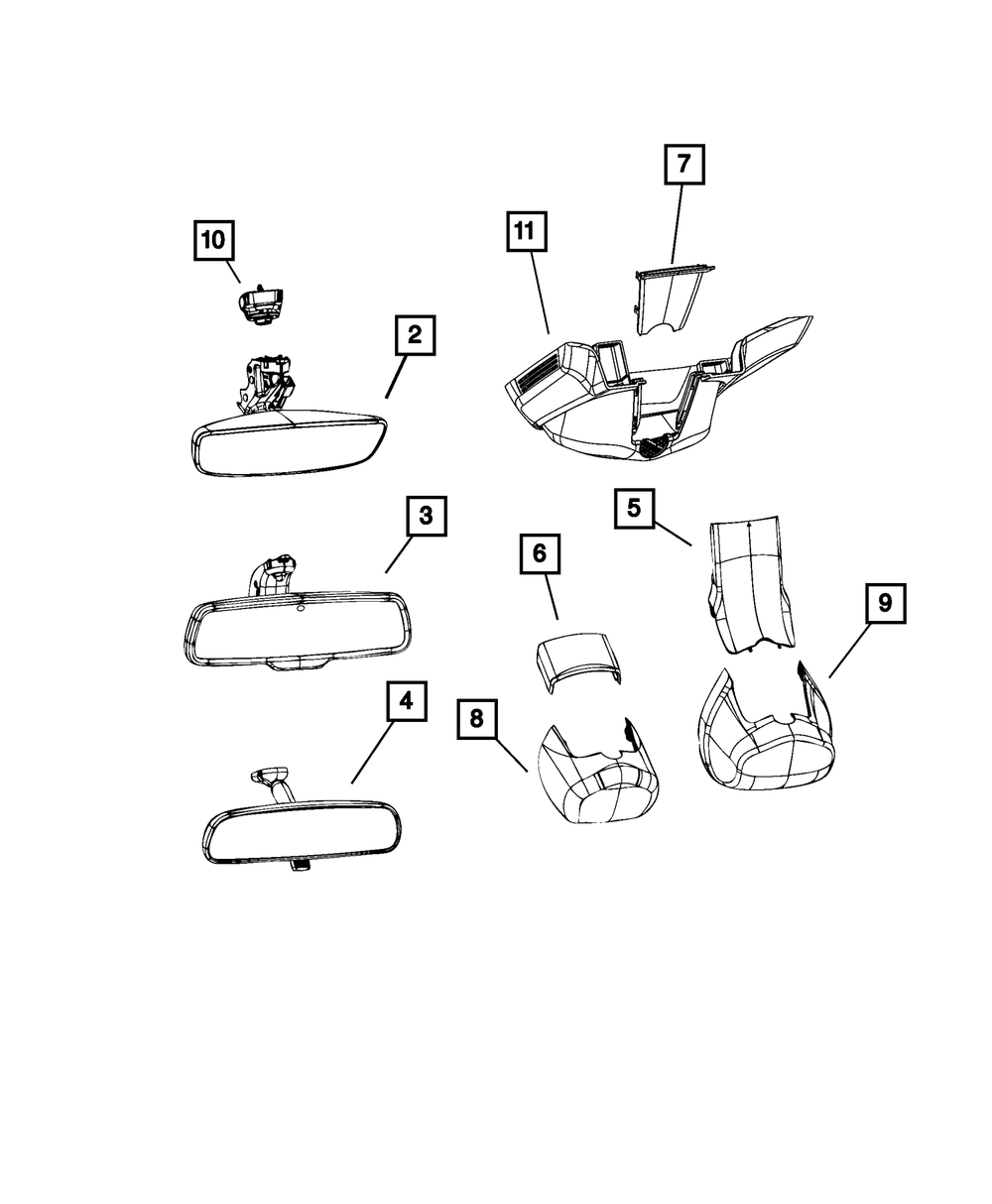 68453788AA - Inside Rear View Mirror 2019-2024 Ram | Big 3 Auto Parts