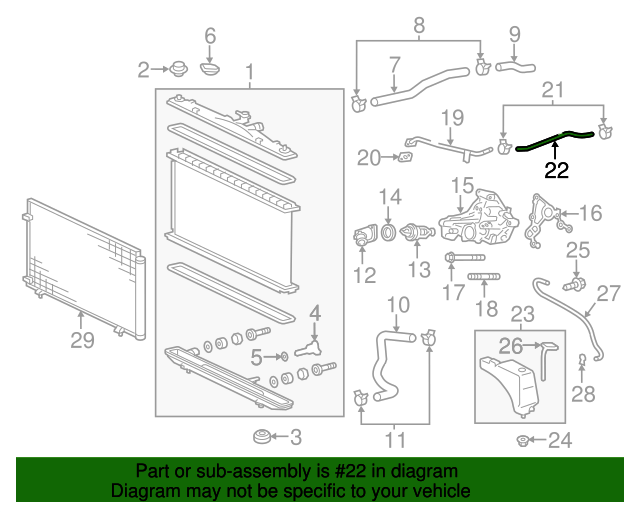 16264-0V020 - Engine Coolant Hose - 2009-2019 Toyota | OEMGenuineParts.com