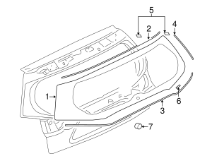 5805A049 - Lift Gate Glass Seal Strip 2007-2013 Mitsubishi Outlander ...