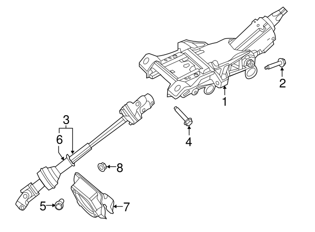 2013-2019 Ford Column Assembly db5z3c529q | TascaParts.com
