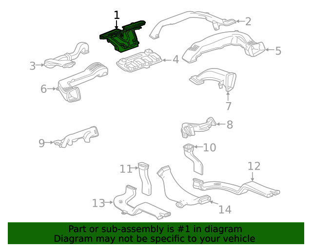 2017-2021 GM Windshield Defroster Outlet Duct 84010168 | GMPartsDirect.com