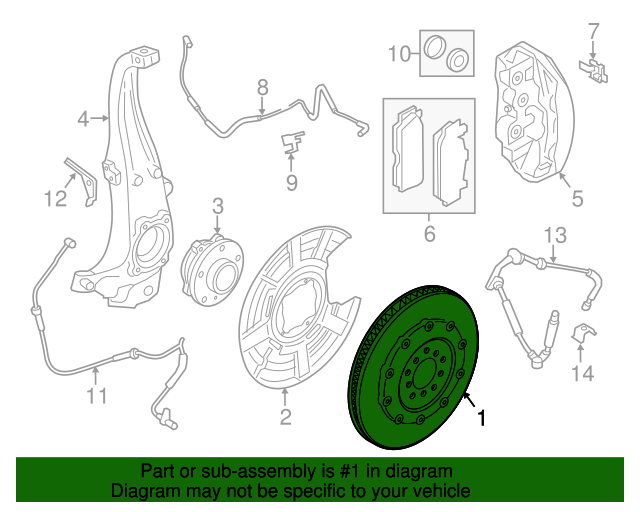34112284101 - 2012-2019 BMW 6 Series Front Left Driver's Brake Rotor ...