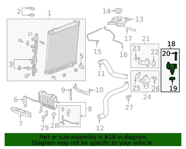 12678784 - Engine Coolant Thermostat and Housing Assembly 2016-2024 GM ...