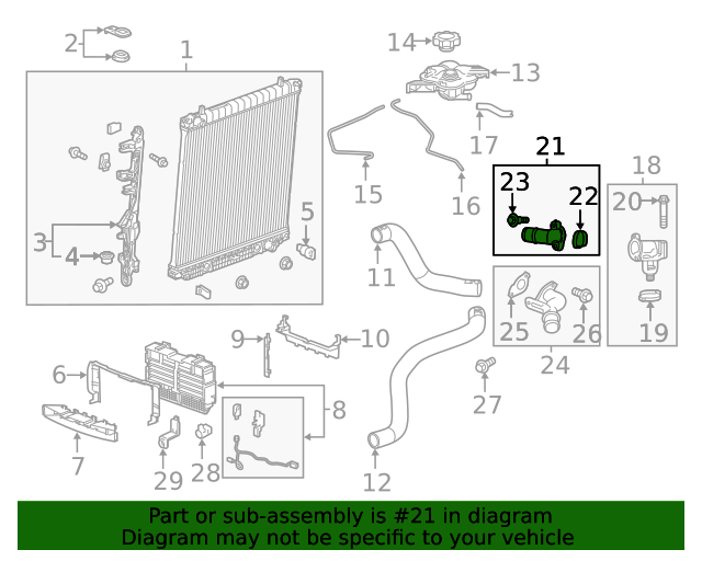 2016-2024 GM Engine Coolant Water Outlet 12650468 GM | GMPartsDirect.com