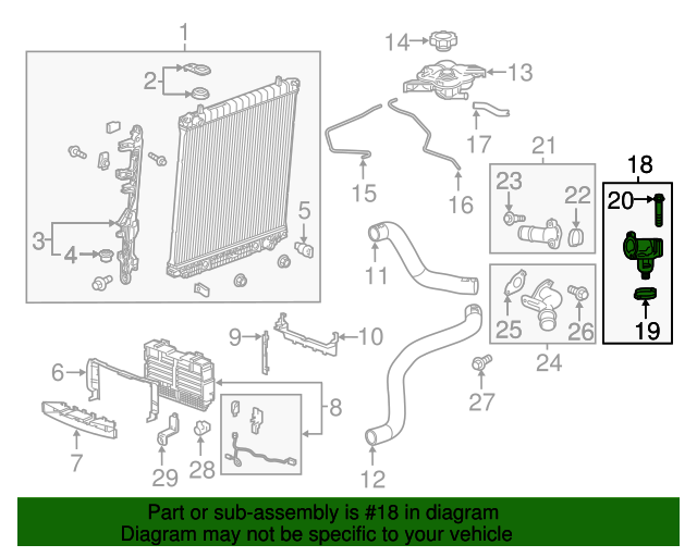 2016-2021 GM Thermostat Housing 12678784 | GM Outlet