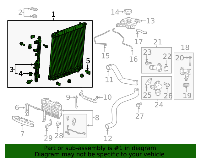 2017-2022 GM Engine Radiator 84671373 | GM Parts Center
