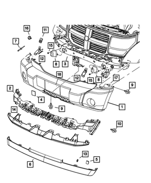 2007-2012 Mopar Fascia Bracket, Right 55079106AC | Mopar Estores