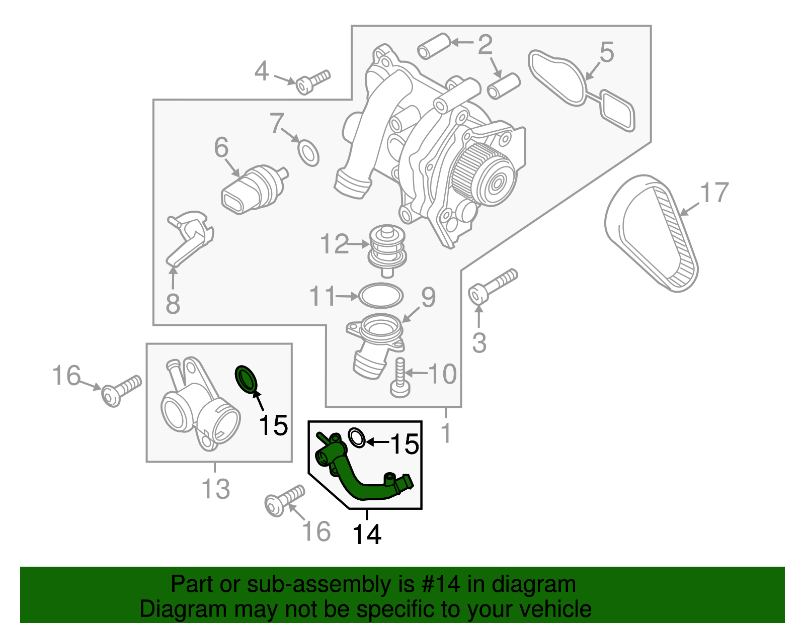 2008-2017 Volkswagen Engine Coolant Outlet Flange 06J-121-132-E | VW ...