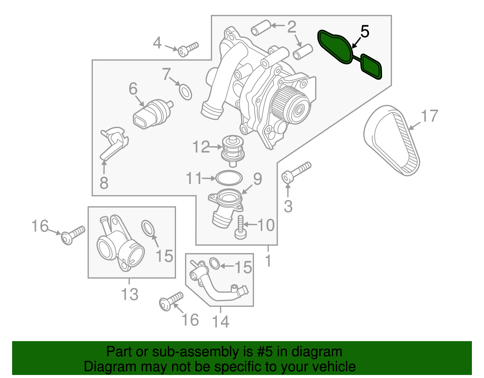 2009-2018 Volkswagen Water Pump Assembly Seal 06J-121-119 | Retail ...