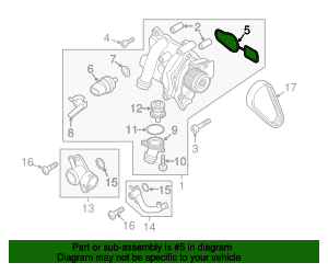 2009-2018 Volkswagen Water Pump Assembly Seal 06J-121-119 | OEM Parts ...