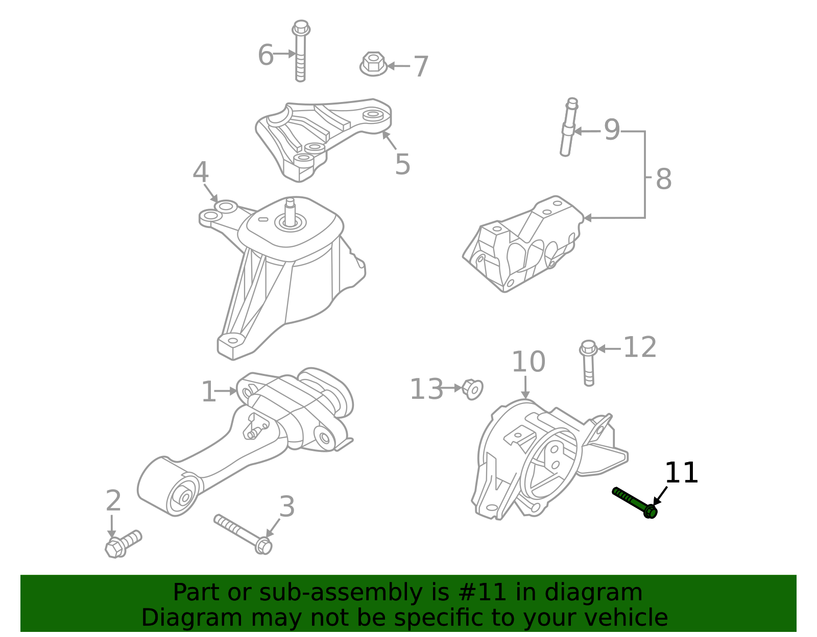 2012-2025 Hyundai Trans Mount Bolt 21891-3R000 | Hyundai Wholesale Direct