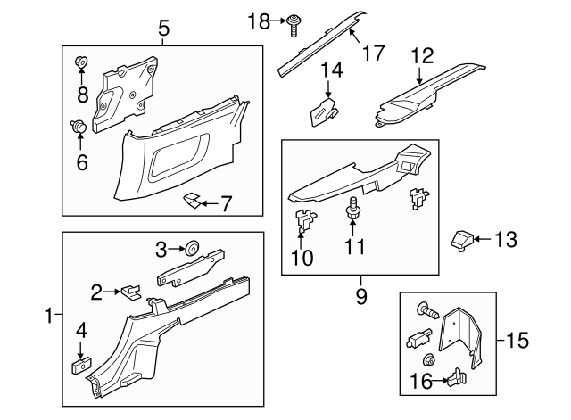 2015-2021 Ford Mustang Upper Quarter Trim - Driver's Side (LH) FR3Z ...