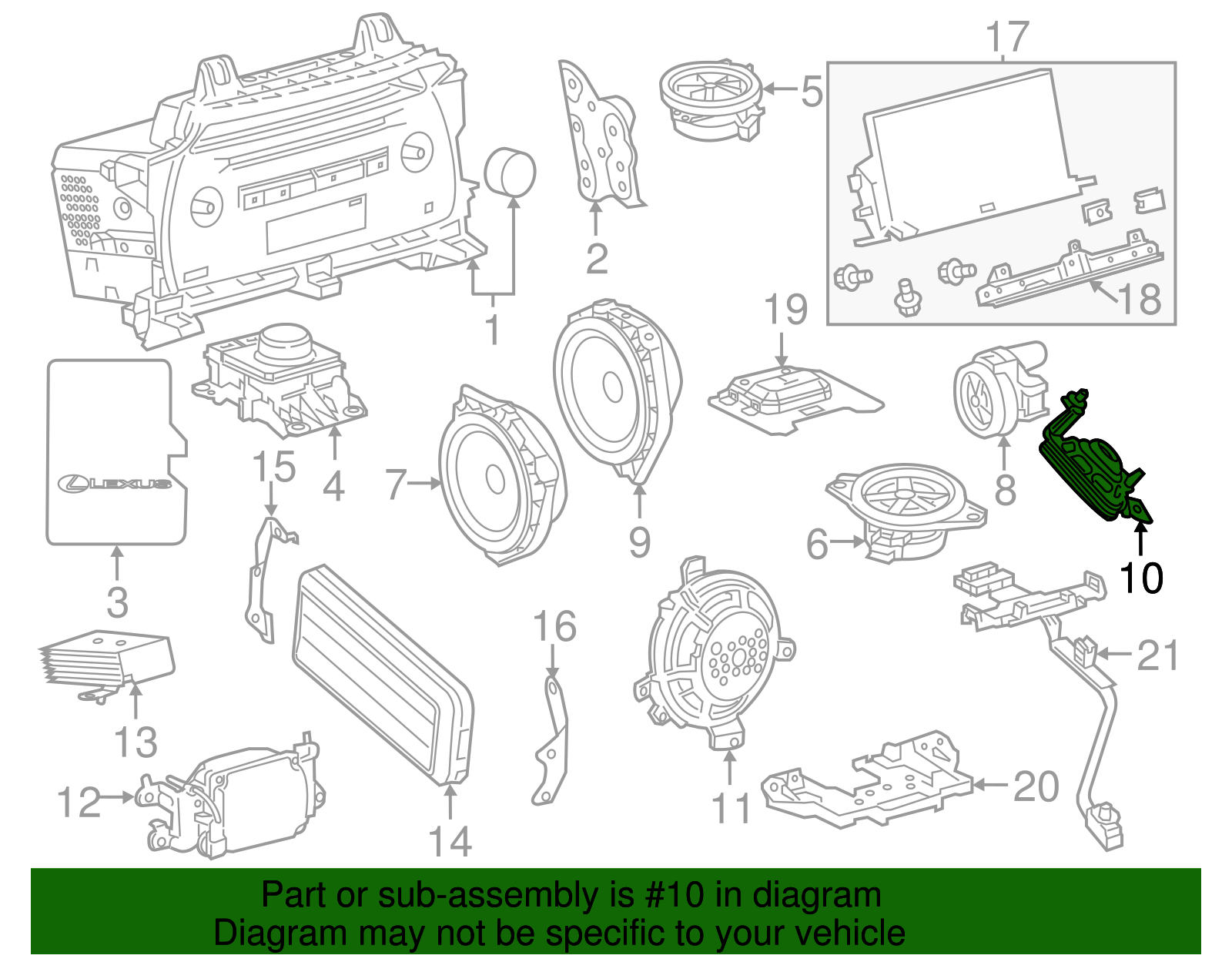 86150-0W280 - Speaker 2015-2021 Lexus | AutoNation Parts