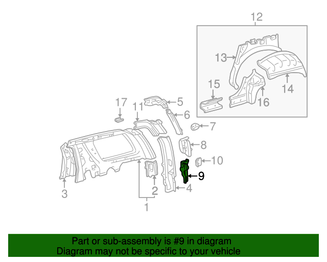 2001-2007 Toyota Sequoia Lower Extension 61628-34010 | OEM Parts Online