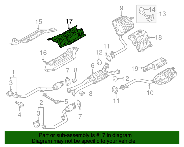2015-2016 Hyundai Genesis Exhaust Heat Shield 28793-B1100 ...