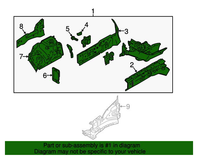 2018-2021 Ford EcoSport Apron/Rail Assembly - Driver's Side (LH) GN1Z ...
