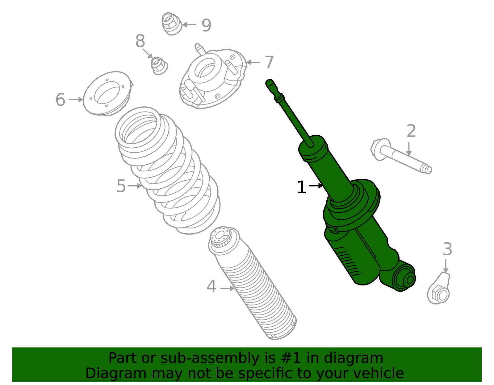 MB3Z-18125-B - Shock Absorber Assembly 2021-2024 Ford Bronco ...