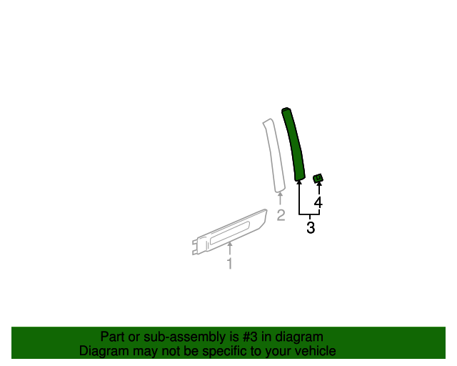 2002-2009 GM Rear Driver Side Door Window Frame Applique 19351647 ...