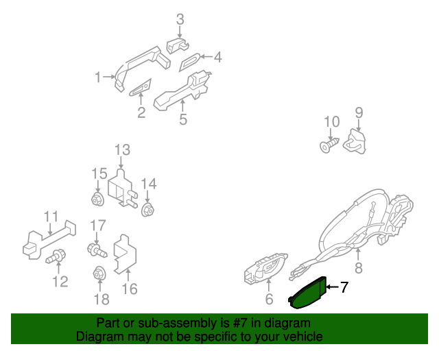 2013-2023 Nissan LEAF Handle, Inside Cap - Passenger Side (RH) 80676 ...