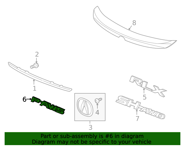 75743-TY2-A01 - Nameplate 2014-2017 Acura RLX | AutoNationParts.com