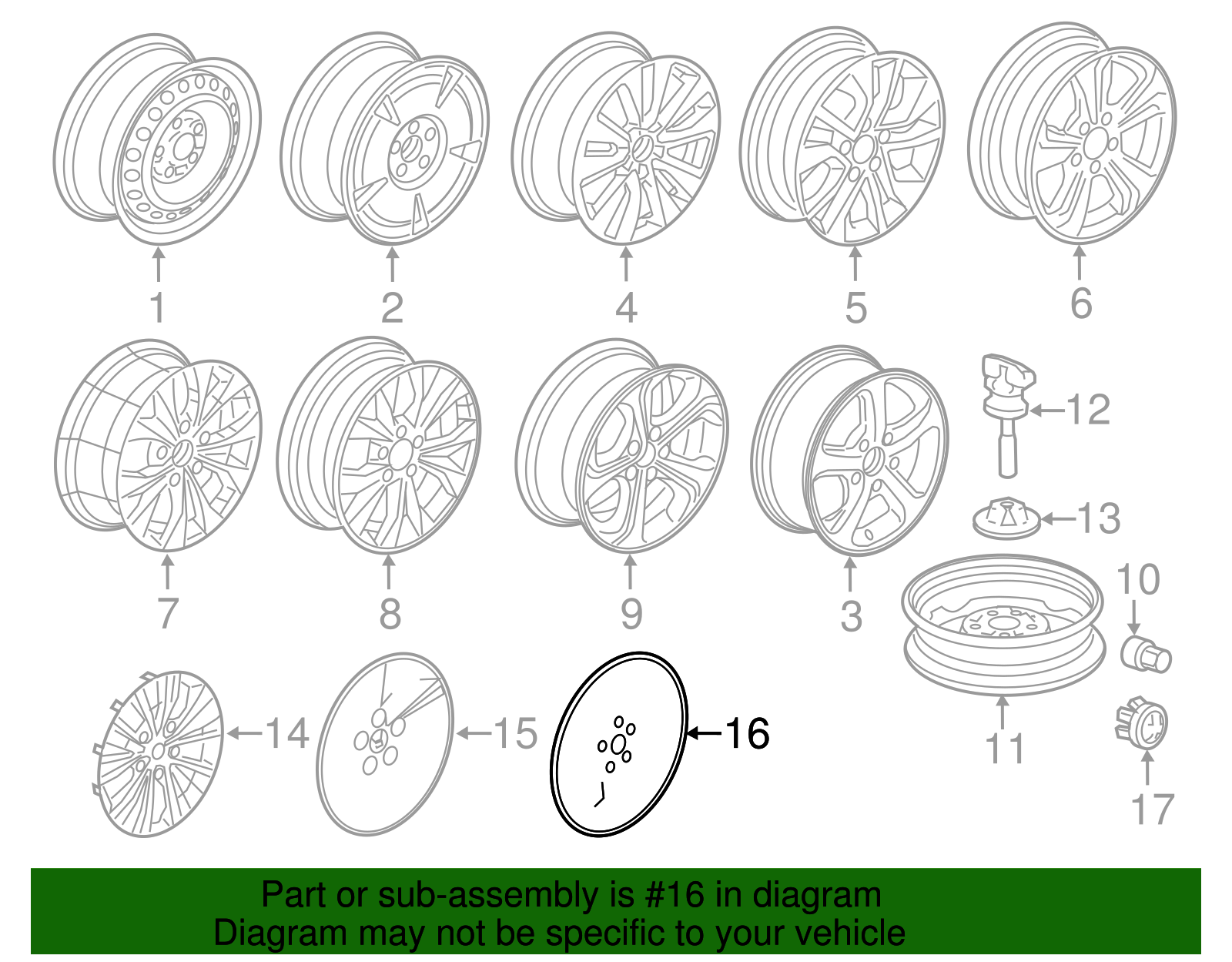 2013-2015 Honda Civic Wheel Cover 44733-TS8-A00 | Retail Performance ...