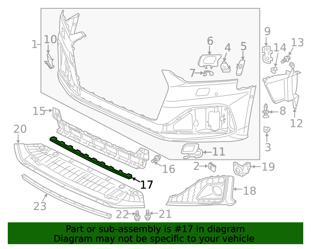 8W6-853-618-A-3Q7 - Bumper Trim 2020-2024 Audi | AutoNationParts.com