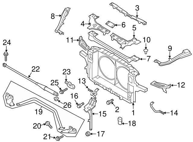 2009-2020 Nissan 370Z Upper Reinforced 62517-1EA0A | GetOEMParts.com
