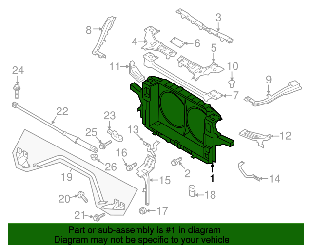 62501-1EA0A - Radiator Support - 2009-2020 Nissan 370Z | Conicelli Nissan