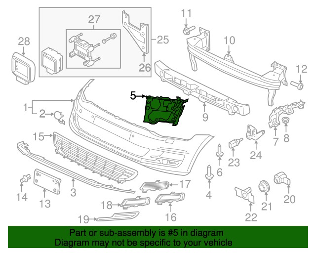 2015-2017 Volkswagen Side Support 5GM-807-723 | OEM Parts Online