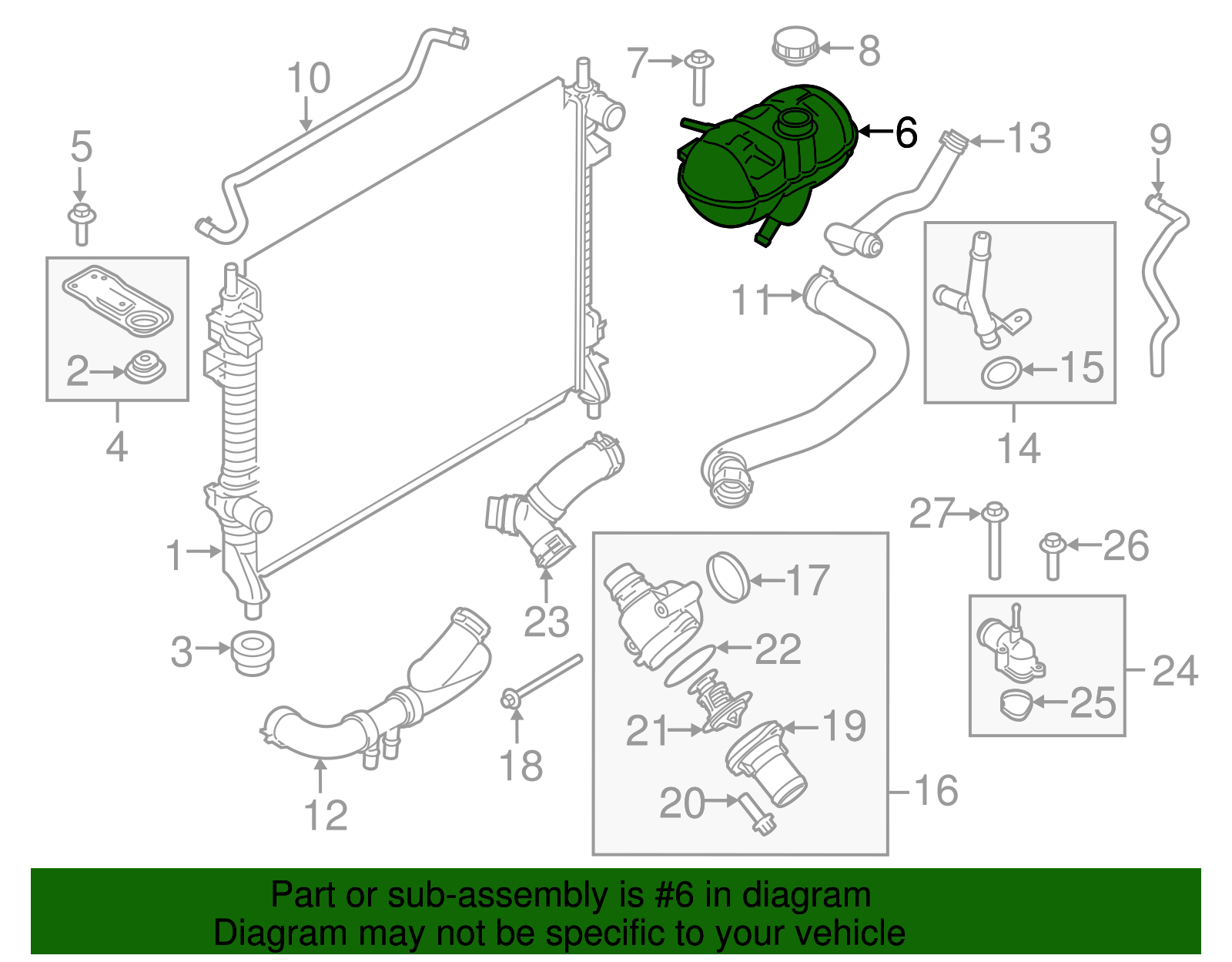 FR3Z-8A080-A - 2015-2023 Ford Mustang - Expansion Tank | My Ford Parts