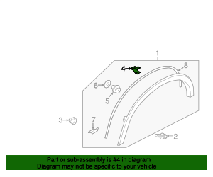 2003-2024 Mitsubishi Wheel Opening Molding Clip MR480469 | Mitsubishi ...