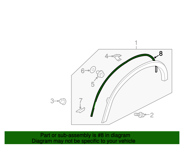 7407A354 - Wheel Opening Molding Seal Strip 2011-2023 Mitsubishi ...