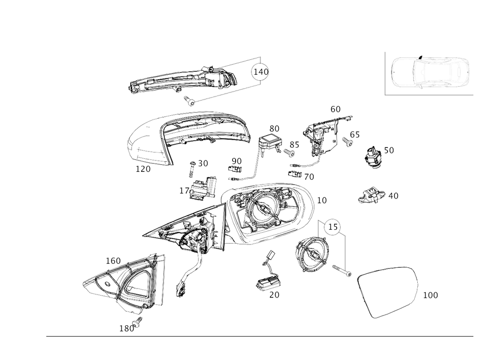 213-810-54-01 - Mirror Assembly - Right, Front Right 1995-2026 Mercedes ...