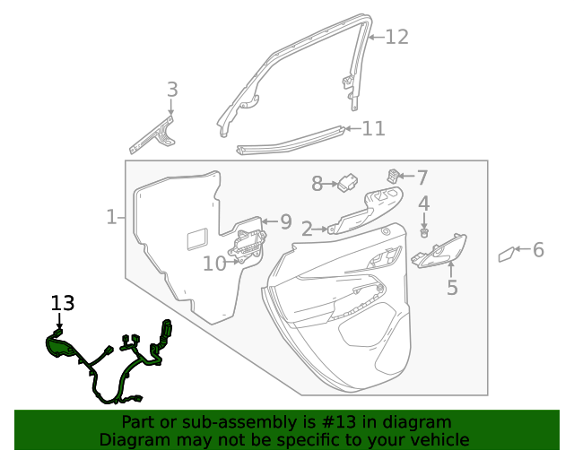 2022-2023 Chevrolet Bolt EUV Rear Passenger Side Door Wiring Harness ...