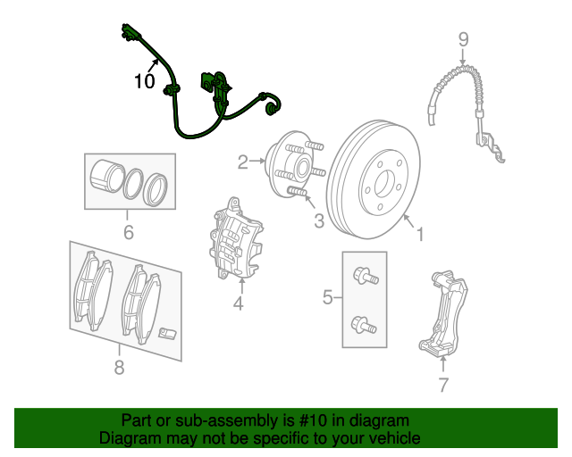 2007-2020 Mopar ABS Wheel Speed Sensor 5085823AD | TascaParts.com
