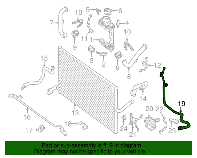 172-501-00-00 - Coolant Hose 2017-2020 Mercedes-Benz SLC 43 AMG ...