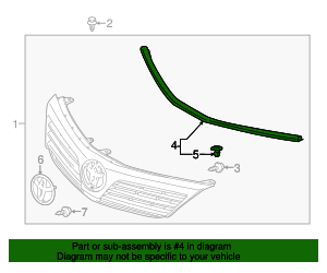 2012-2014 Toyota Camry Seal To Hood 53395-06030 | Toyota Parts Center