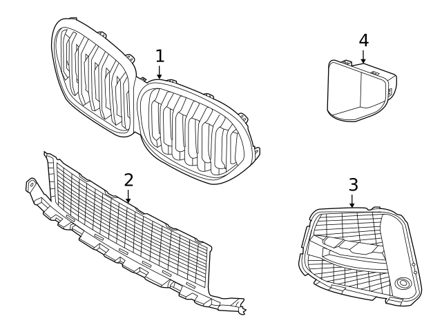 2020-2022 BMW X1 Bmw M Performance High Gloss Black Kidney Grille 51-13 ...